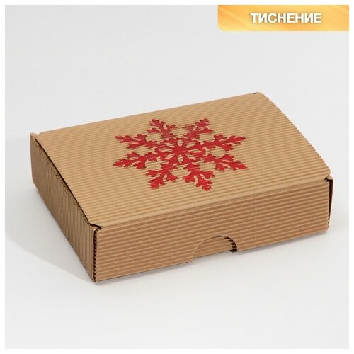 Коробка складная рифлёная «В новый год», 21 х 15 х 5 см