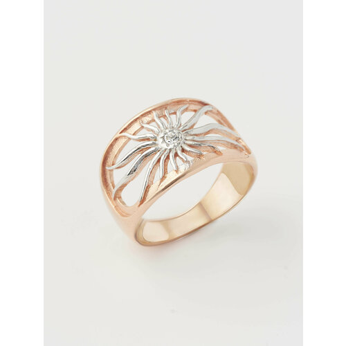 Кольцо Shine & Beauty, кристаллы Preciosa, размер 16.5, золотой, серебряный