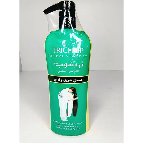 Trichup травяной шампунь здоровые сильные волосы, c кондиционером, Индия, 700 мл.
