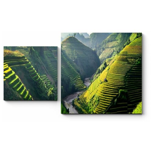 Модульная картина Вьетнамские рисовые поля в горах 120x72