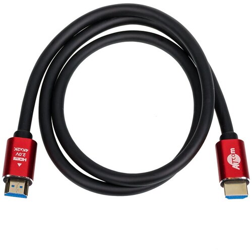 Кабель HDMI 1 m (Red/Gold, в пакете) VER 2.0 ATcom HDMI (m) - HDMI (m) 1м (AT5940)