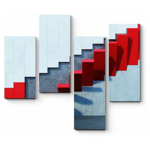 Модульная картина Красная лестница124x116