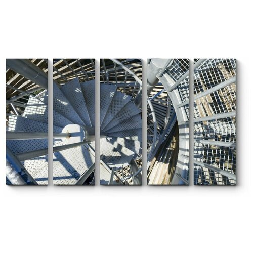 Модульная картина Металлическая винтовая лестница160x96