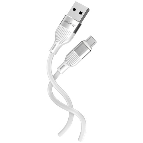 Кабель для зарядки и передачи данных S72 MicroUSB белый, 2.4 А, сил, 1м, Smartbuy (iK-12-S72w)