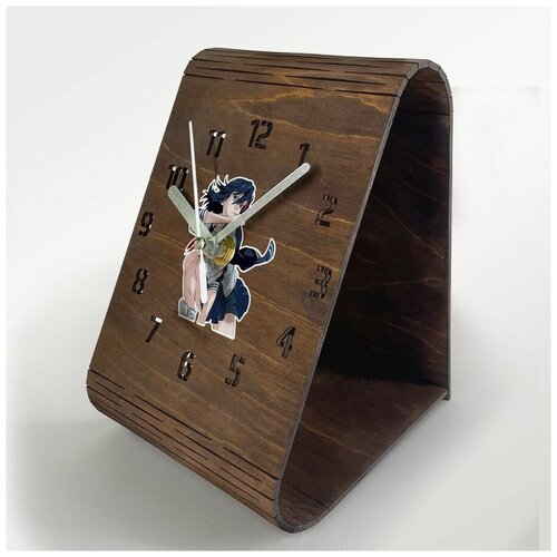 Настольные часы из дерева, цвет венге, яркий рисунок аниме килл ла килл рюко - 165