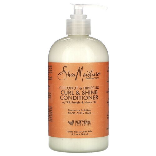 SheaMoisture, кондиционер для завивки и блеска, кокос и гибискус, 384 мл