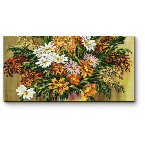Модульная картина Букет из полевых цветов 80x40