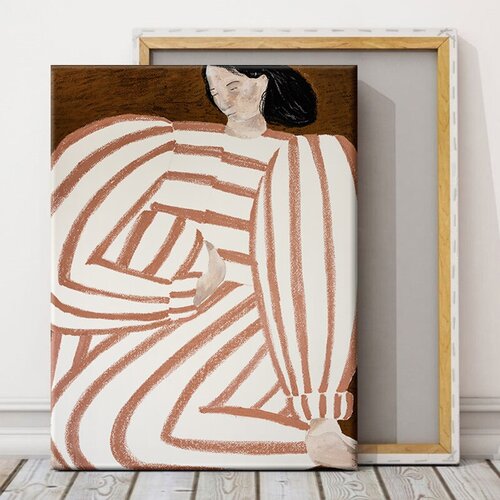 Картина на холсте 50х70 см "София Линд - девушка в пижаме", Большая картина для интерьера на стену, на подрамнике