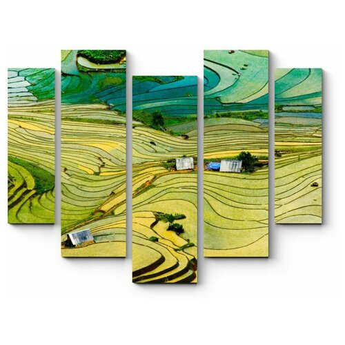 Модульная картина Рисовые поля в провинции Вьетнама 151x123