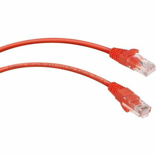 Патч-корд Cabeus U/UTP PC-UTP-RJ45-Cat.5e-3m-RD категория 5е, 2xRJ45/8p8c, неэкранированный, красный, PVC, 3м