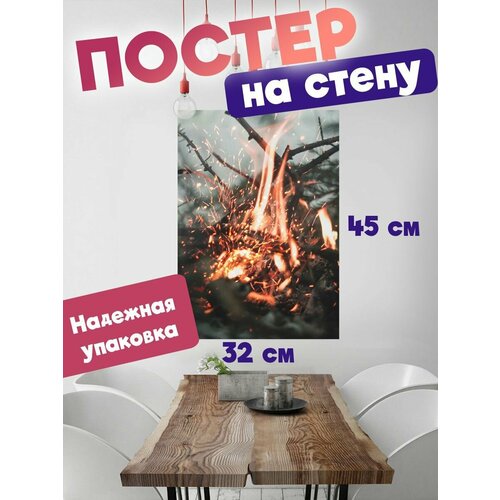 Постер 32х45 Эстетика огня