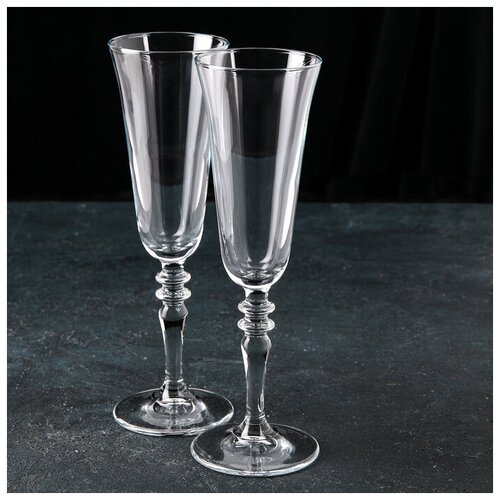 Paşabahçe Набор стеклянных бокалов для шампанского Vintage, 190 мл, 2 шт