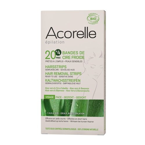 Acorelle Восковые полоски BIO для депиляции лица 24 шт.
