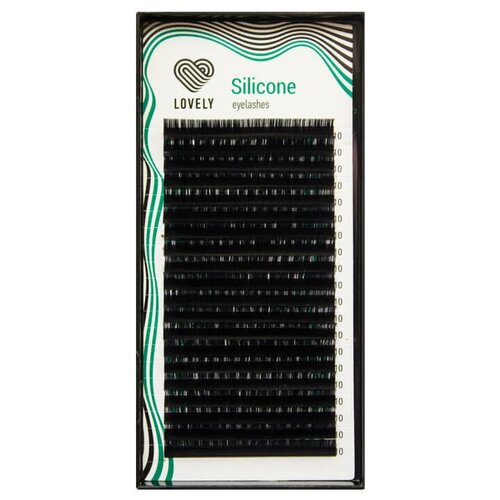 LOVELY Ресницы черные Silicone - 20 линий, MIX (изгиб C+; толщина 0,10; длина 15-18)