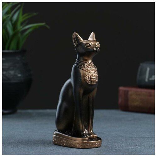 Фигура "Кошка египетская" 13х7см, бронза/мраморная крошка