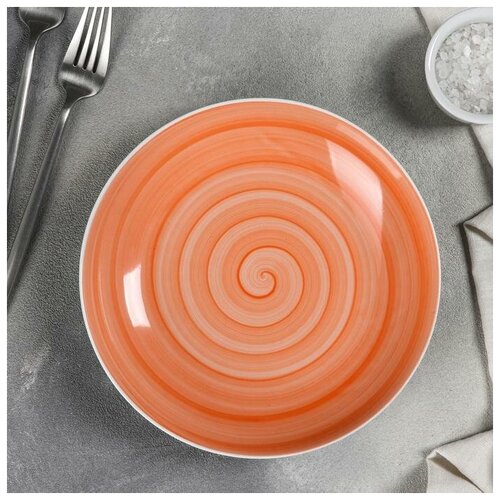 Тарелка фарфоровая глубокая Infinity, 700 мл, d=20,5 см, цвет оранжевый