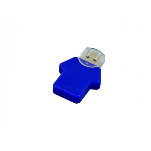 Пластиковая флешка для нанесения логотипа в виде футболки (16 Гб / GB USB 2.0 Синий/Blue Football_man Flash drive футболка недорого)
