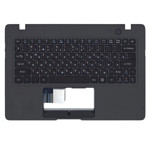 Клавиатура (топ-панель) для ноутбука Acer Aspire One Cloudbook AO1-131 черная с черным топкейсом