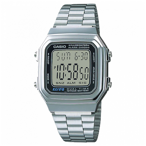 Наручные часы CASIO A-178WA-1A, белый, серебряный