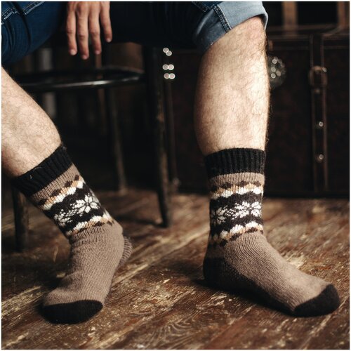 Носки Бабушкины носки, размер 41-43, коричневый, бежевый, черный, белый