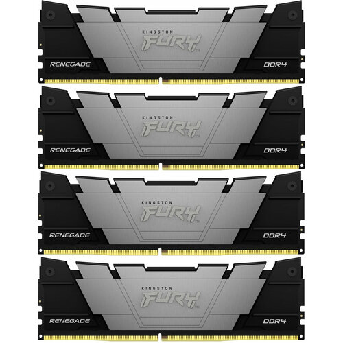 KINGSTON Память DDR4 4x32GB 3200MHz Kingston KF432C16RB2K4/128 Fury Renegade Black RTL Gaming PC4-25600 CL16 DIMM 288-pin 1.35В kit dual rank с радиатором Ret KF432C16RB2K4/128