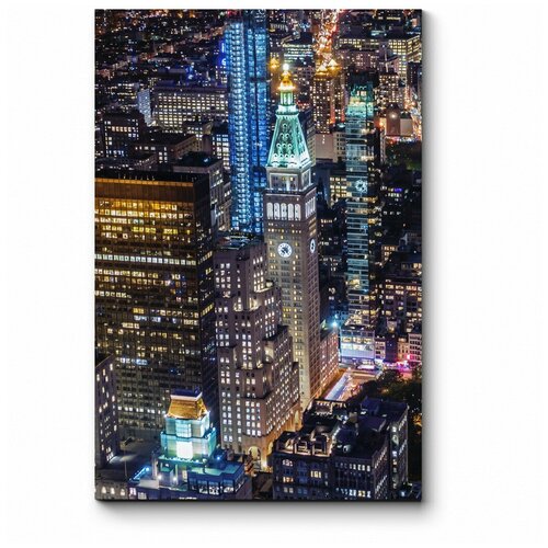 Модульная картина Вид на ночной Нью-Йорк 50x75