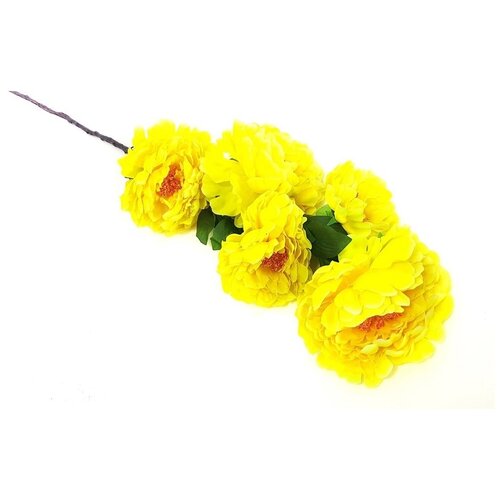 Искусственные цветы Пионы / Искусственные цветы для декора / Декоративные цветы / Желтый