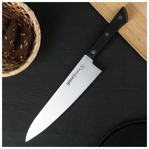 Нож кухонный Samura HARAKIRI, шеф, лезвие 20,8 см, чёрная рукоять