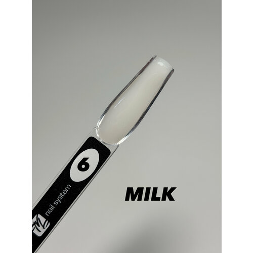 Полигель акригель QRB для наращивания и моделирования ногтей № 6 молочный milk, 30 гр