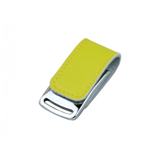 Кожаная флешка для нанесения логотипа с магнитным замком (64 Гб / GB USB 2.0 Желтый/Yellow 216 Flash drive APEXTO U503I)
