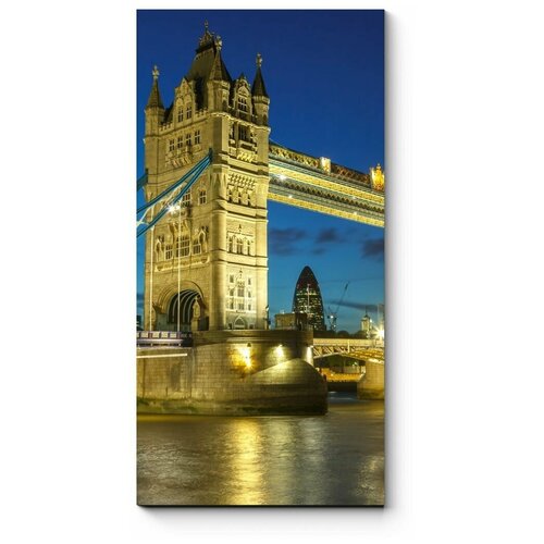 Модульная картина Мост через ночь, Лондон 40x80