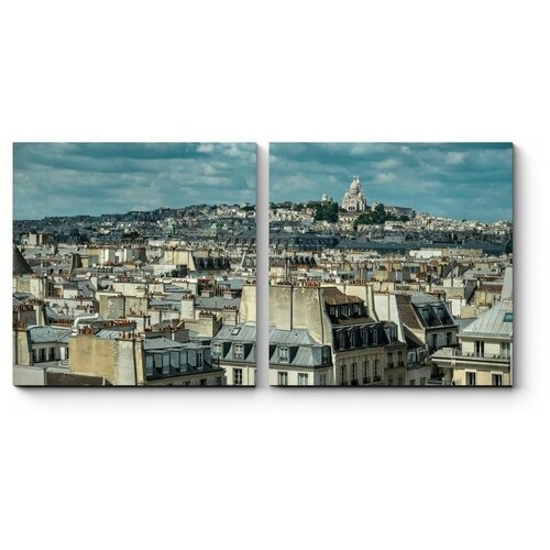 Модульная картина Над крышами Парижа140x70