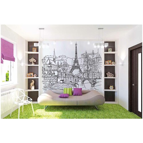 Интерьерная наклейка Chatte “Панорама Парижа”, 190 х 190 см.