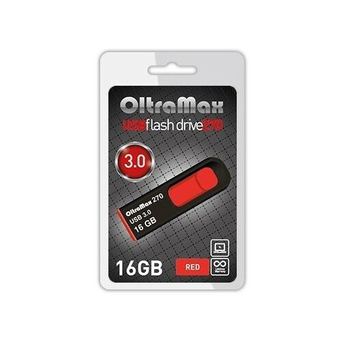 Флеш-накопитель 16Gb OltraMax 270, USB 3.0, пластик, красный