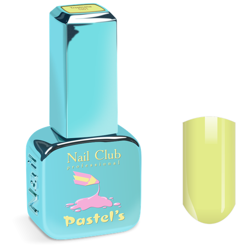 Nail Club professional Эмалевый гель-лак для ногтей с липким слоем PASTEL'S 1001 Tropicana, 13 мл.