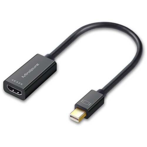 Переходник адаптер Mini DP / Mini DisplayPort (M) - HDMI (F) 4Kx2K@30Hz Mindpure AD007. Черный