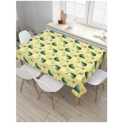 Скатерть прямоугольная JoyArty на кухонный стол "Зеленый авокадо" из оксфорда, 120x145 см