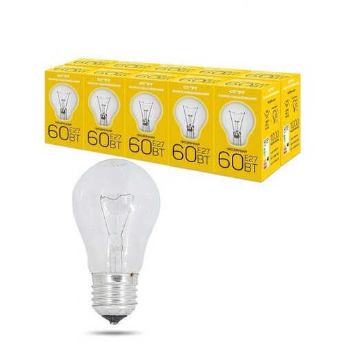 Электрическая лампа старт стандартная/прозрачная 60W E27 10 шт