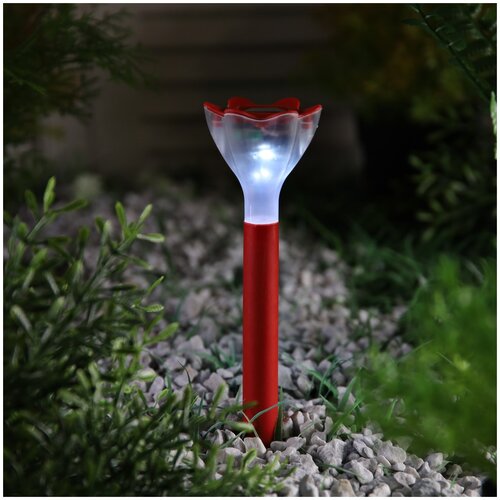 Luazon Lighting фонарь садовый Цветок красный светодиодный, цвет арматуры: красный