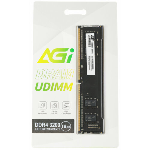 AGI Память DDR4 16Gb 3200MHz AGi AGI320016UD138 UD138 RTL PC4-25600 DIMM 288-pin 1.2В Ret
