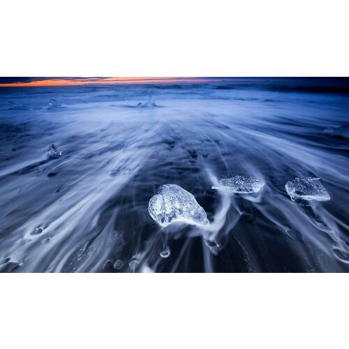 Картина на холсте 60x110 Альянс Лес "Природа потоки лёд море" на подрамнике / интерьер/ декор