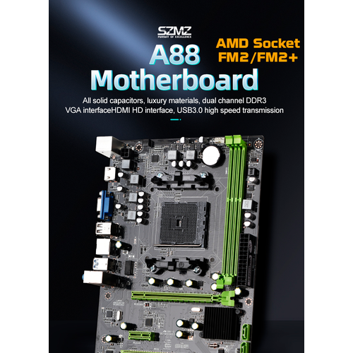 Материнская плата M-ATX A88, DDR3 до 16 ГБ, AMD сокет FM2/FM2+, для Athlon, A8/A10