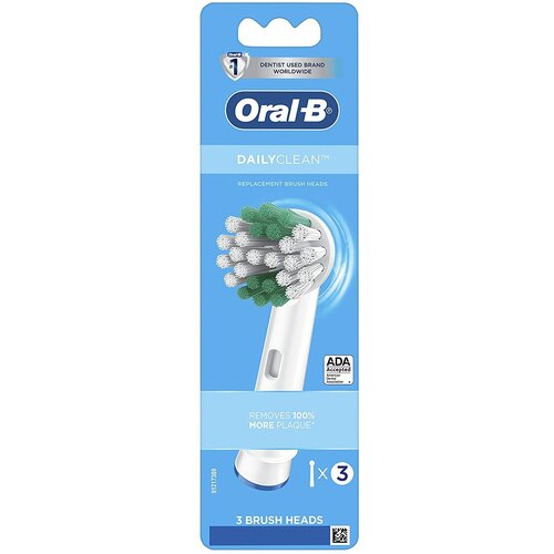 Набор насадок Oral-B Daily Clean для электрической щетки, белый, 3 шт. (США)