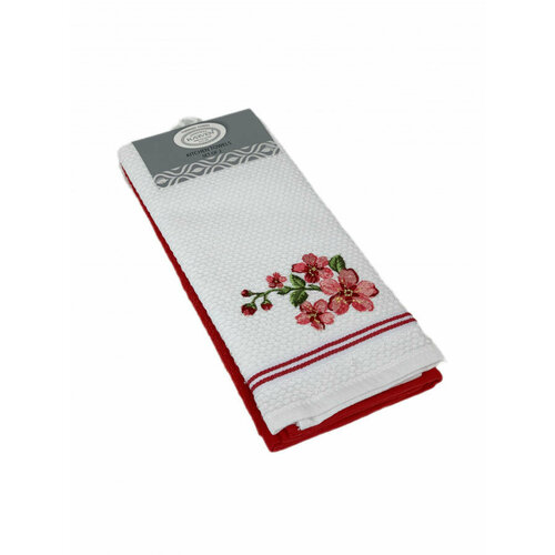 Набор полотенец 40x60 (2 шт) 770 Askili Mutfak V4 белый-красный Karven (белый-красный), Комплект полотенец