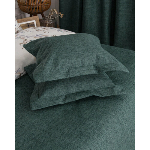 Наволочки декоративные 40 х 40 см на молнии для подушек 2 шт / цвет бирюзовый / Массимо Аква