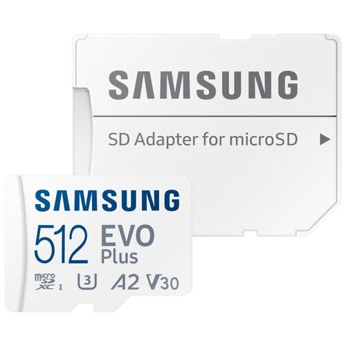 Карта памяти 512Gb - Samsung Micro Secure Digital XC Evo Plus Class 10 MB-MC512KA/RU с переходником под SD