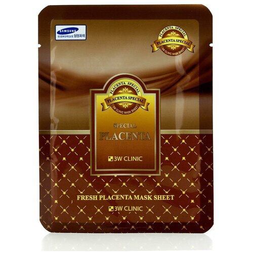 Тканевая маска для лица с экстрактом плаценты 3W CLINIC Fresh Placenta Mask Sheet, 23 г