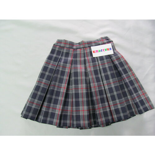 Школьная юбка Классики, размер 42, мультиколор, красный