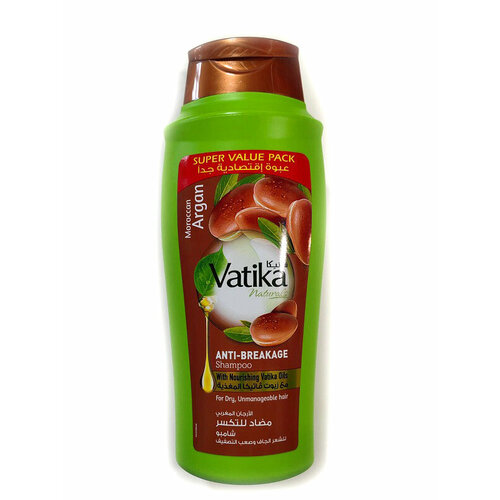 Vatika MOROCCAN ARGAN Anti-breakage Shampoo, Dabur (Ватика марокканская аргана Шампунь против ломкости для сухих и непослушных волос, Дабур), 700 мл.