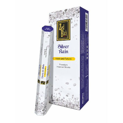 SILVER RAIN Premium Incense Sticks, Zed Black (серебряный дождь премиум благовония палочки, Зед Блэк), уп. 20 палочек.